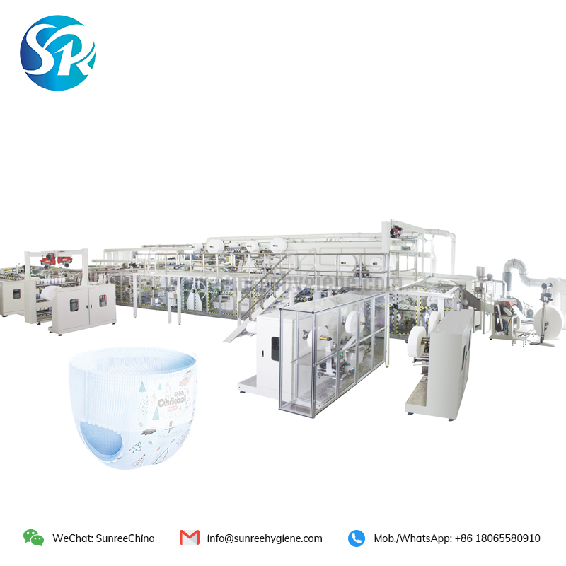 Full Servo Automatic Full Waistband Baby Diaper Making Machine - SUNREE